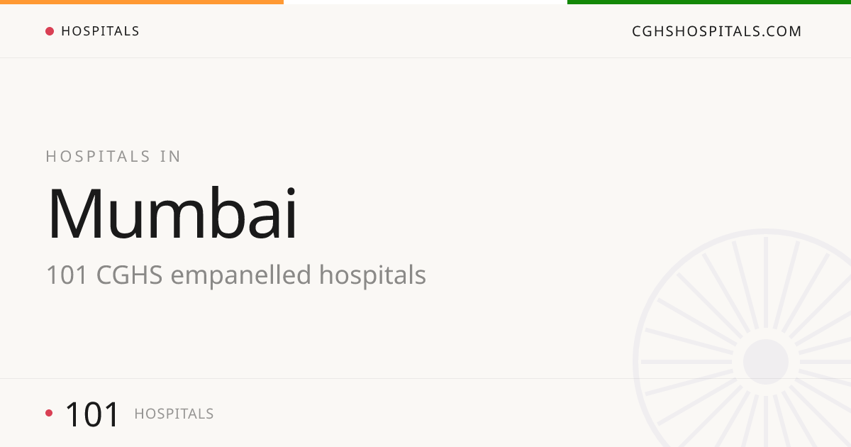 CGHS Empanelled Hospitals in Mumbai — 95 Facilities (2026)